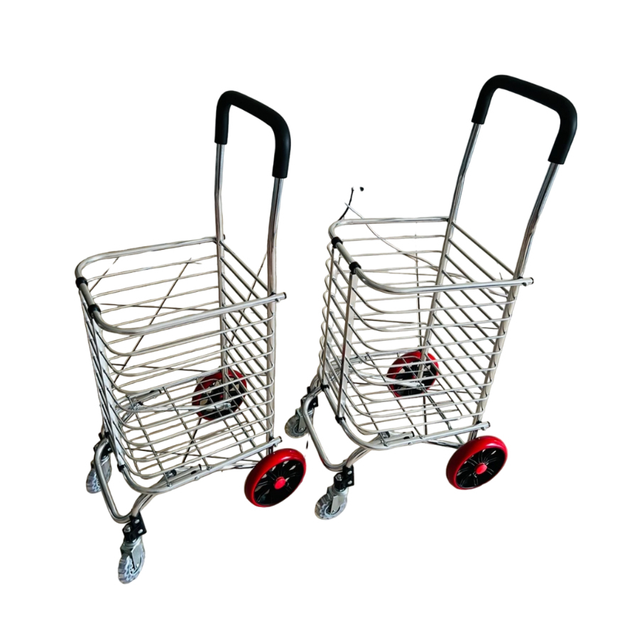 4 Wheel Aluminium Foldable Market Trolley Shopping Cart Troli Pasar ...