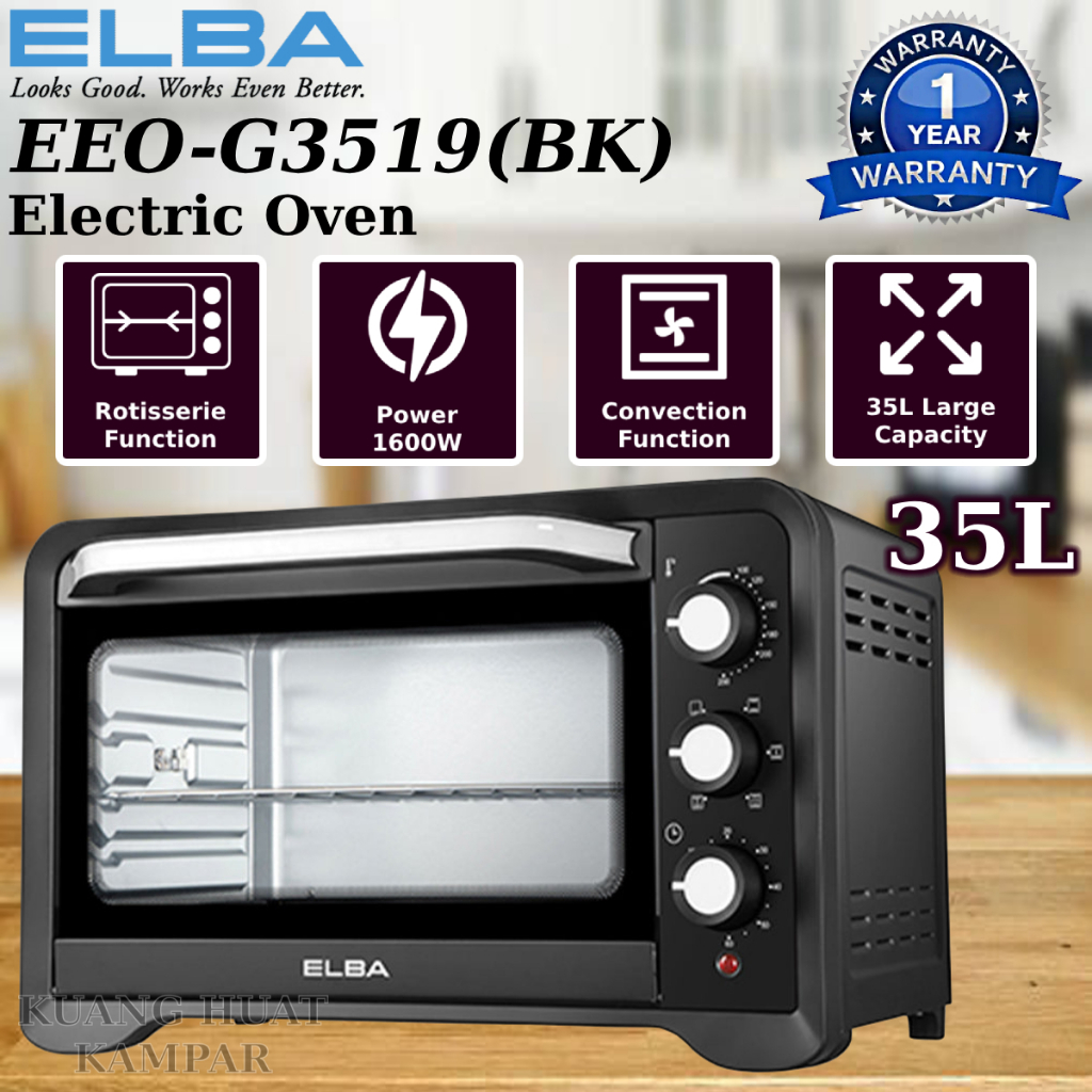 ELBA 35L ELECTRIC OVEN WITH ROTISSERIE FUNCTION EEO-G3519(BK) // 45L ...