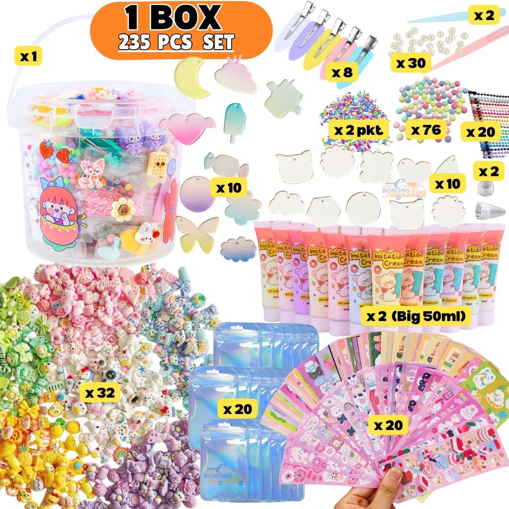 BORONG【1 Box】235pcs Guka Keychain Set Box Toys For Kids Girl Guka Set ...