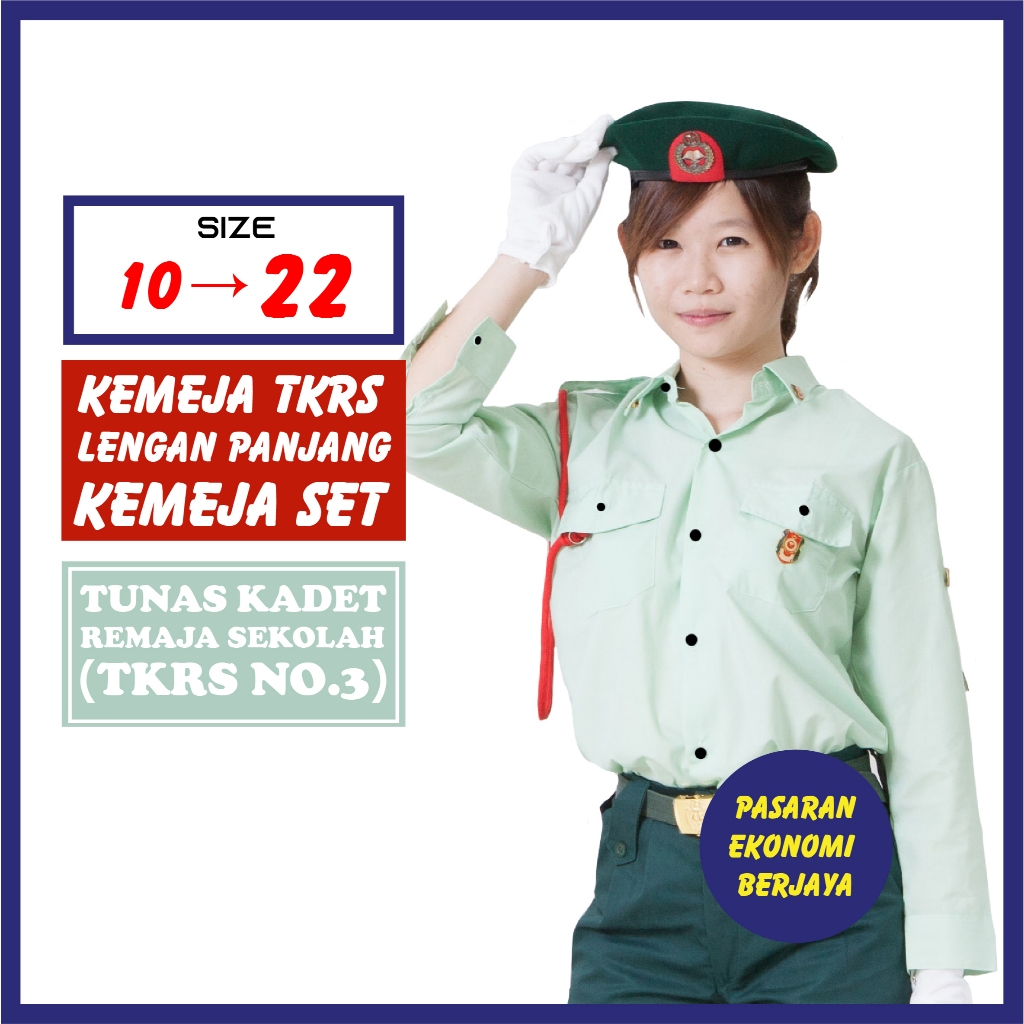 KEMEJA TKRS NO.3 LENGAN PANJANG BAJU KEMEJA PEREMPUAN BAJU PERSATUAN ...
