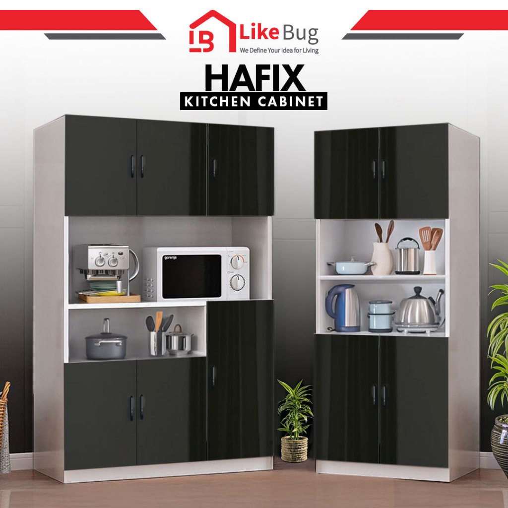 ⚡️LIKE BUG⚡️Hafix Kitchen Cabinet with Top & Bottom Enclosed Cabinet ...