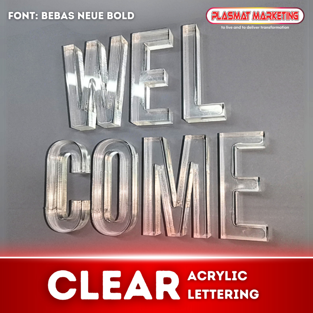 Custom 3D Acrylic Wording/Font Number ( 0 - 9) & Symbol ( - / )Bebas ...