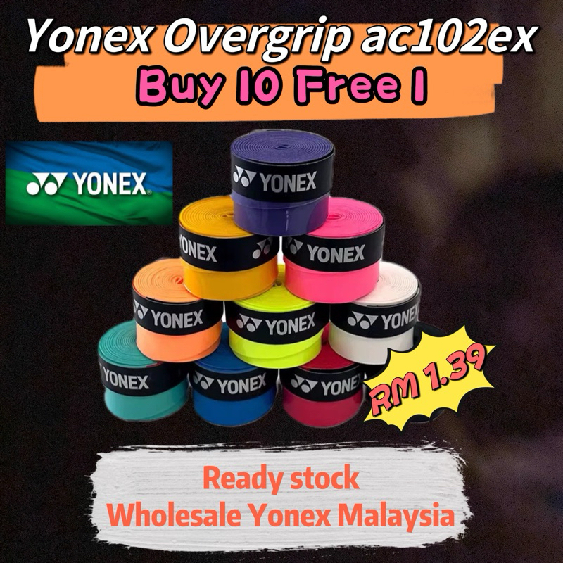 Original YONEX Grip🔥【BUY 10 FREE *1 Grip&100cm Cushion Wrap】 Yonex Overgrip Ac102ex Badminton ...