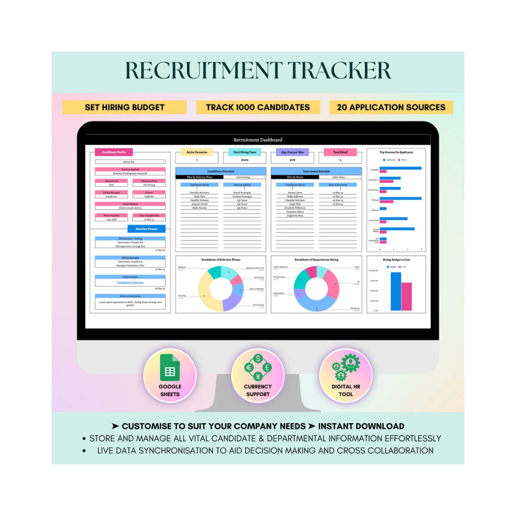 Recruitment Management System Hiring Dashboard Applicant Tracking ...