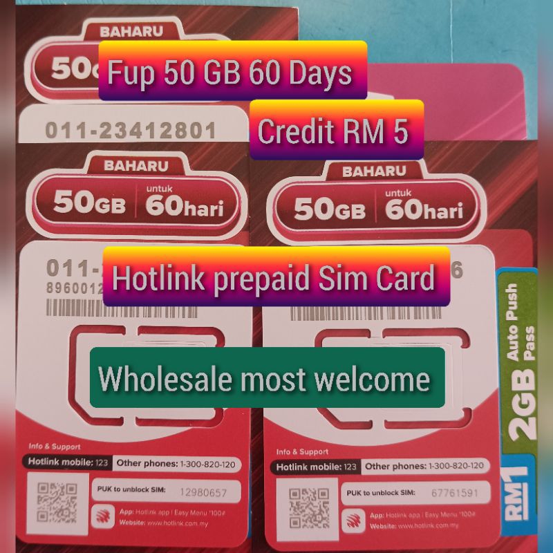 Hotlink-SIMCard 50GB-60days | Shopee Malaysia