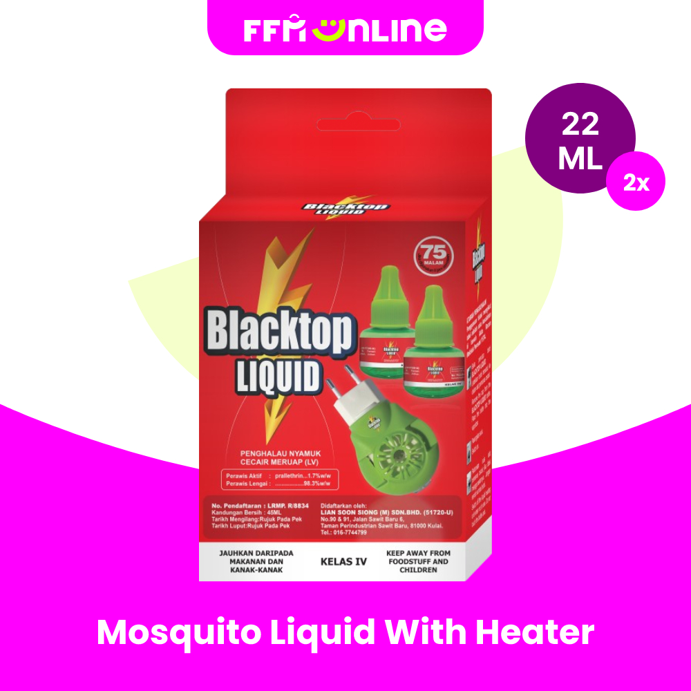 Blacktop Mosquito Liquid 2's X 22ml With Heater [Starter Pack] | Shopee Malaysia