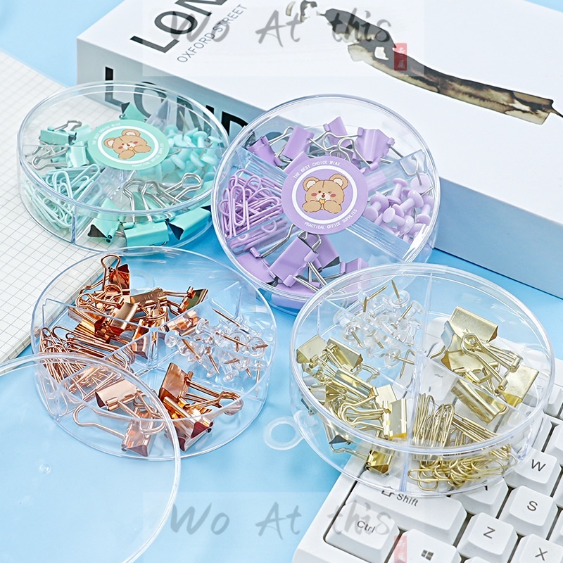4 in 1 Paper Clips and Pins Set/1 Box Of Paper Clips and Binder Set ...