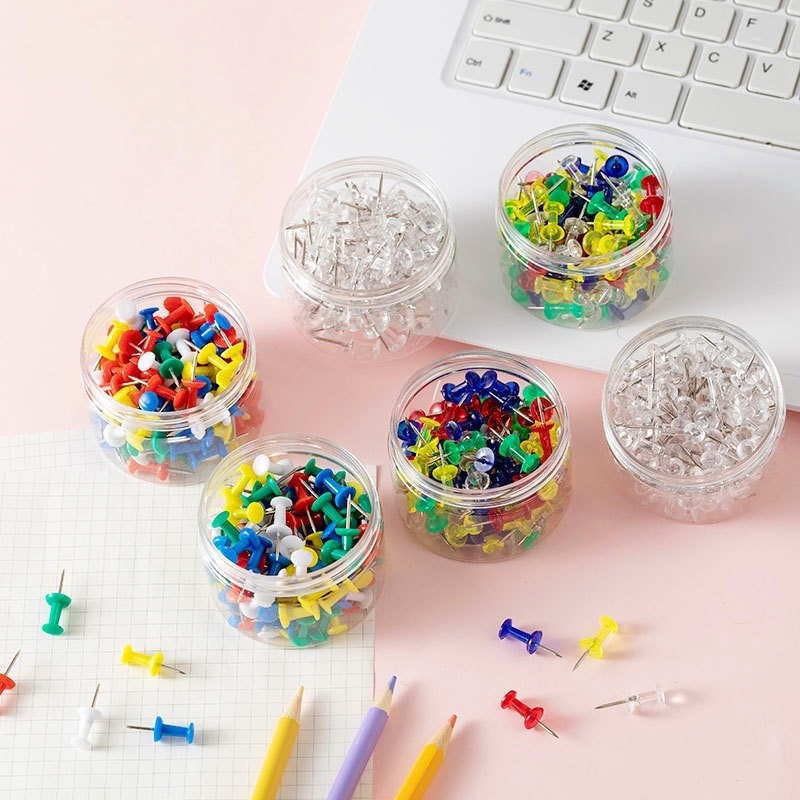 (100pcs) Colourful Thumb Tack Push Pin for Cork Board, Bulletin board ...
