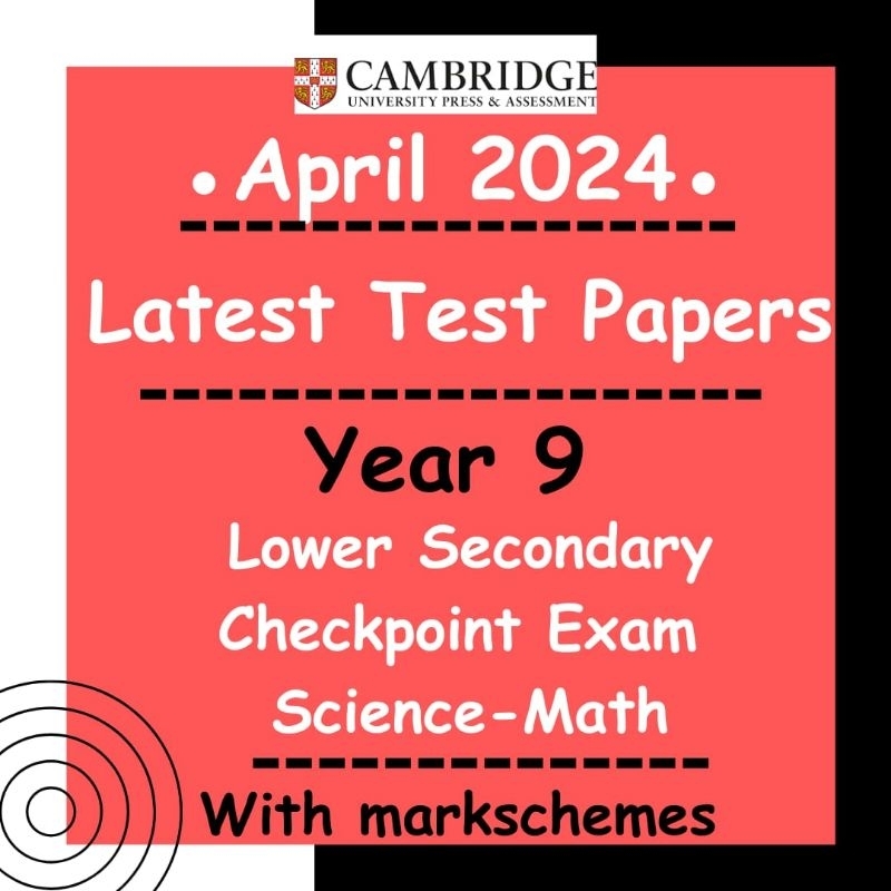 SC.110🌟Latest April 2024 Checkpoint Papers🌟Lower Secondary Y9🌟Math ...
