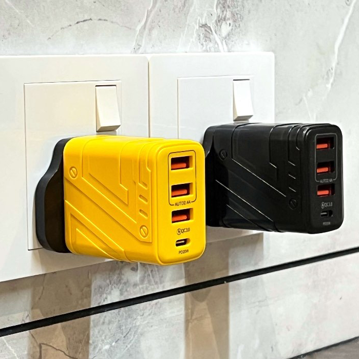 40W 4 in 1 USB Type C 4 Ports Power Adapter Quick Charge 3.0 PD ...