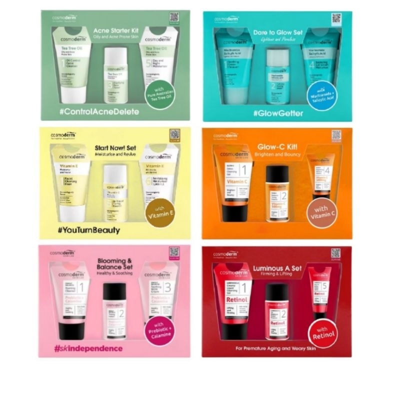 COSMODERM Starter Kit Acne | Dare to Glow | Radiant Clear | Glow-C ...