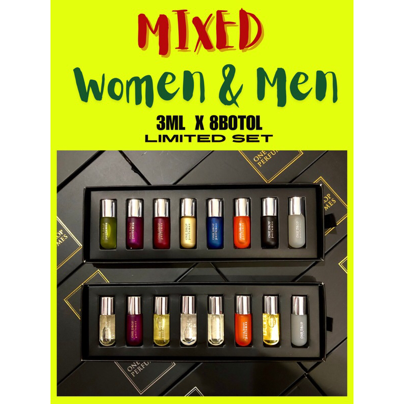 ONE DROP PERFUME MIXED WOMEN & MEN | 3ML x 8 BOTOL | Shopee Malaysia
