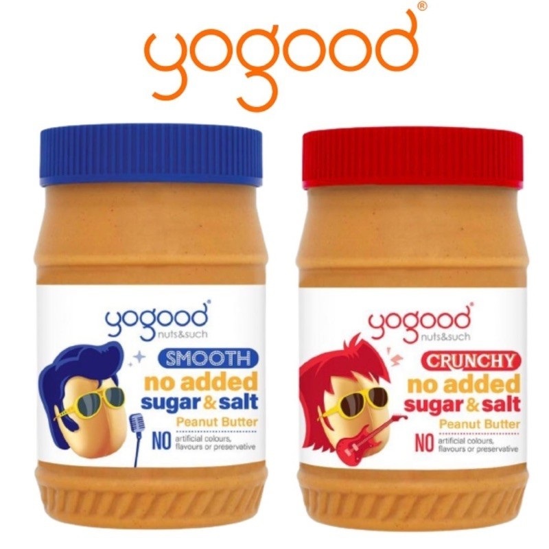 Yogood Crunchy No Added Sugar & Salt Peanut Butter Jar 453g | Shopee ...