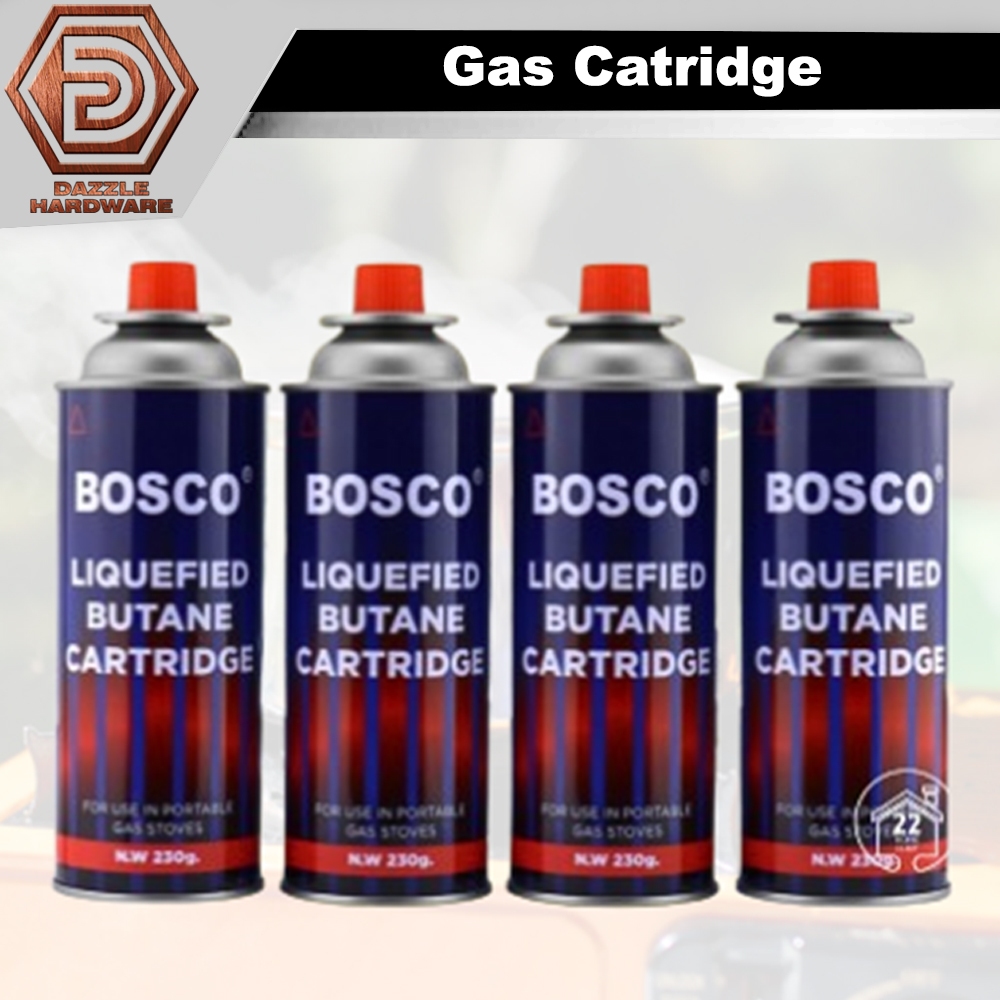 Bosco gas catridge 230g liquified gas tin gas masak butane gas nozzle ...