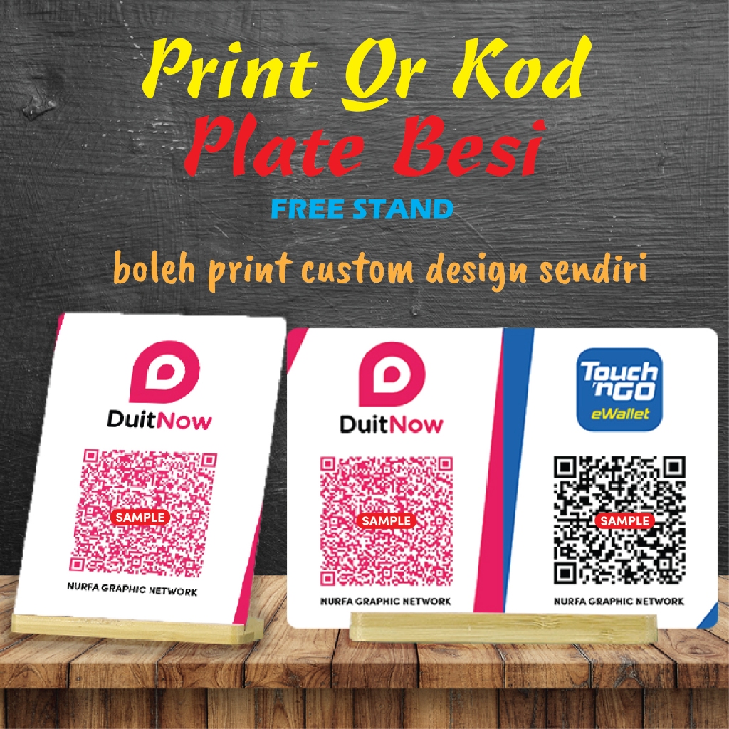 Qr Kod Metal Free Stand - Print qr cod duit now, Tng, Mae, Whatsapp ...