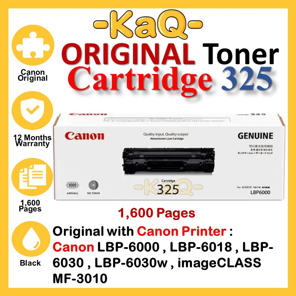 Original Toner Canon 325 Cartridge CRG325 Cart Black for LBP-6000 LBP ...