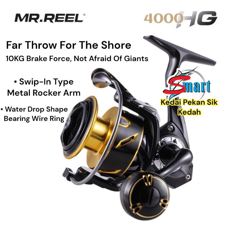 MR.REEL Spining Hi Speed 6.2:1 Max Drag Up To 10Kg Casting Tenggiri Tak ...
