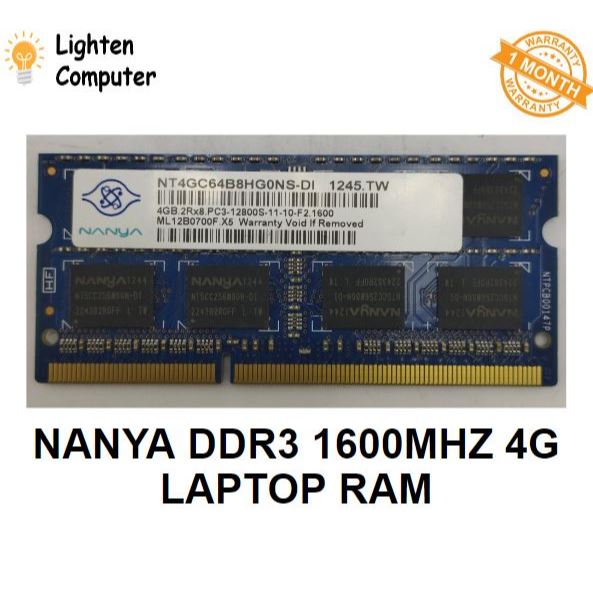 NANYA DDR3 4GB 2Rx8 1600 MHz Laptop RAM | SODIMM RAM - Used | Shopee Malaysia