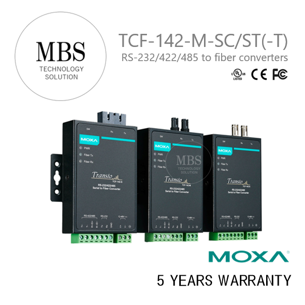 MOXA Original Brand New TCF-142-M-SC/ST (-T) | Industrial RS-232/422/485 to MM Fiber Converters ...
