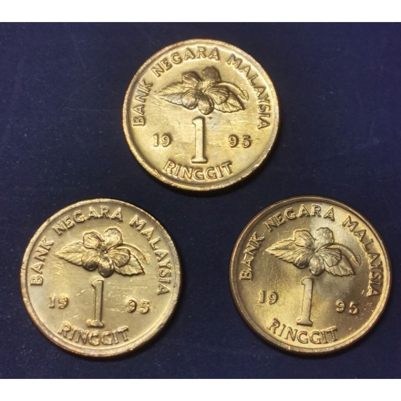 Duit Syiling Malaysia Rm1 1995 (Gold) Cantik Seperti Di Gambar free ...