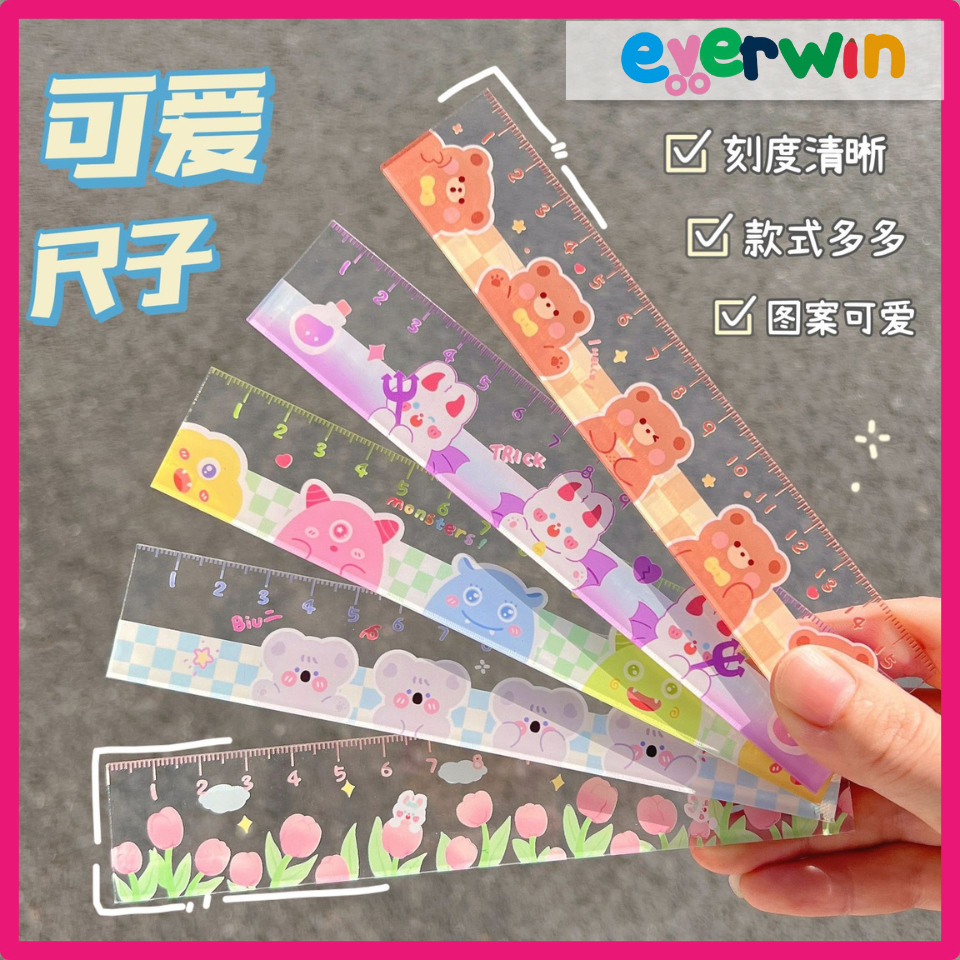 【EWW】15cm Cute Ruler Cartoon Ruler Student Drawing Measuring Tools Gift ...