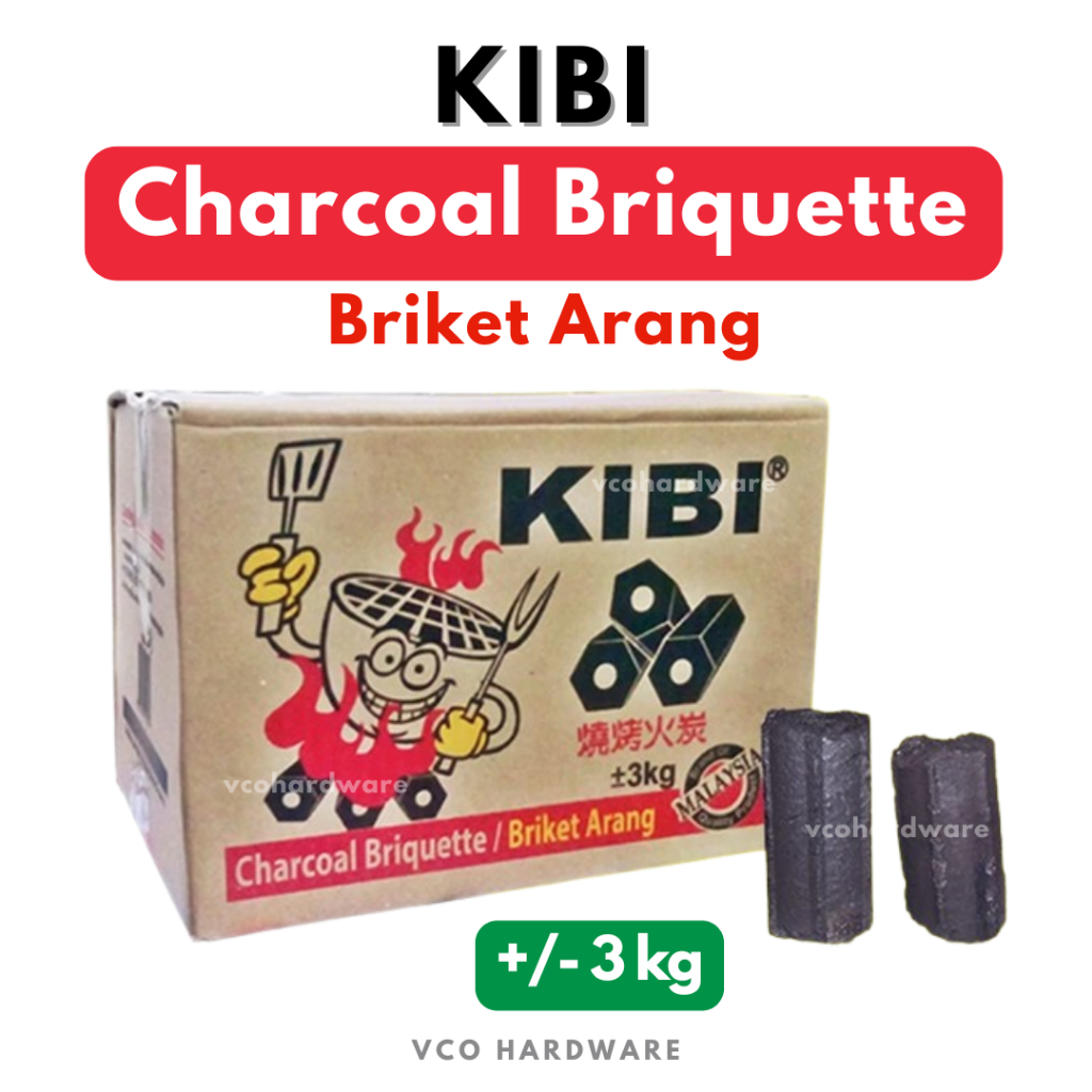 KIBI 3 kg Charcoal Briquette / Briket Arang / BBQ | Shopee Malaysia