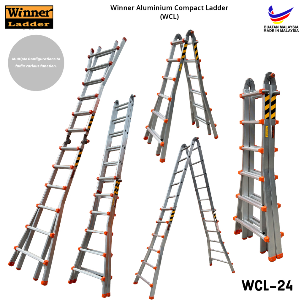 Winner Ladder Aluminium Compact Ladder WCL-28 Multipurpose Ladder 28 ...