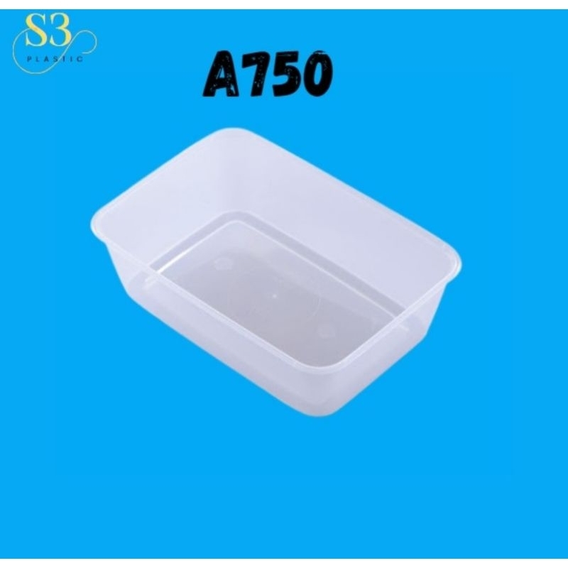 Abba A750 50PCS Disposable Microwave Rectangular Food Container (750mL ...