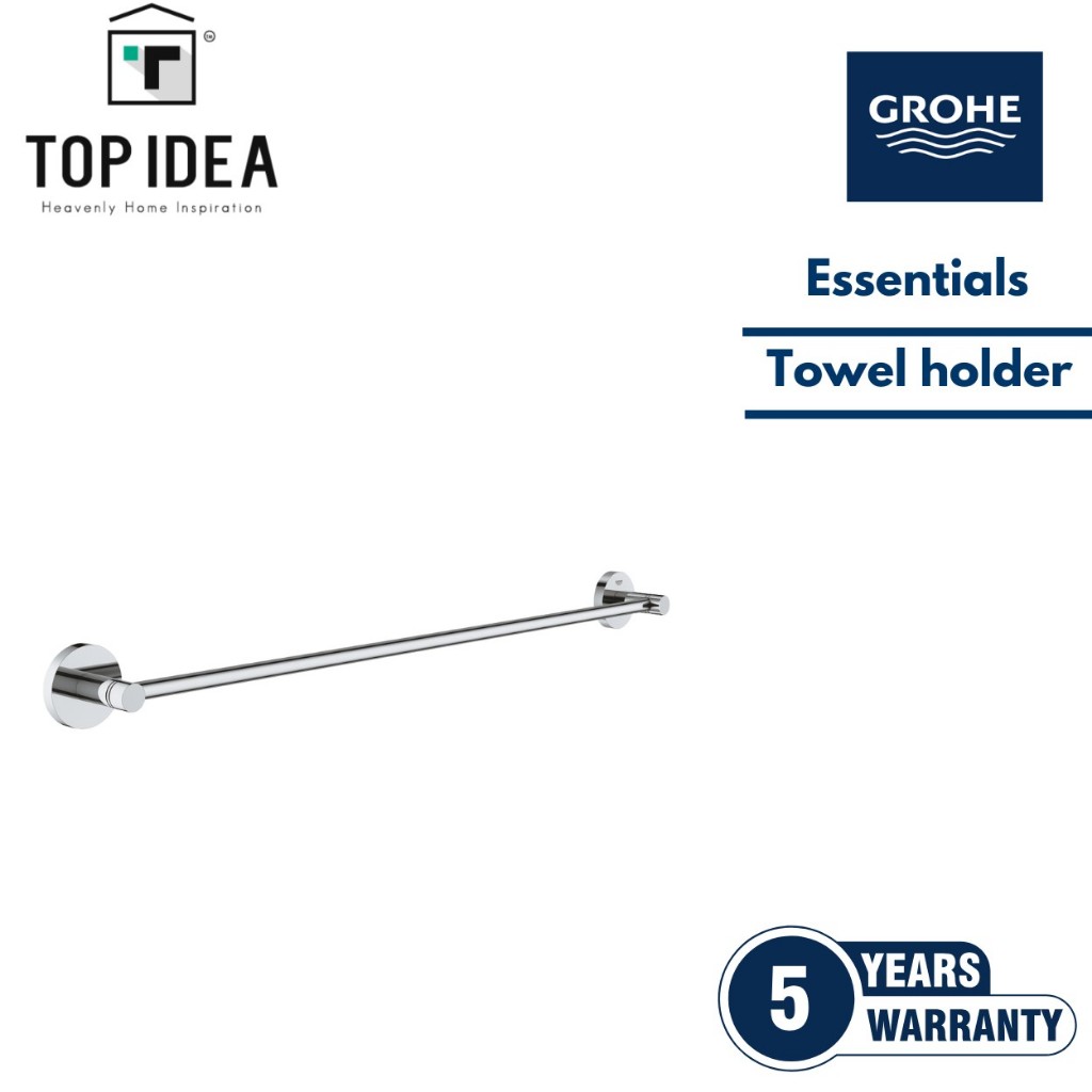 GROHE 600mm Essentials Towel Holder | Metal | GROHE StarLight Chrome ...