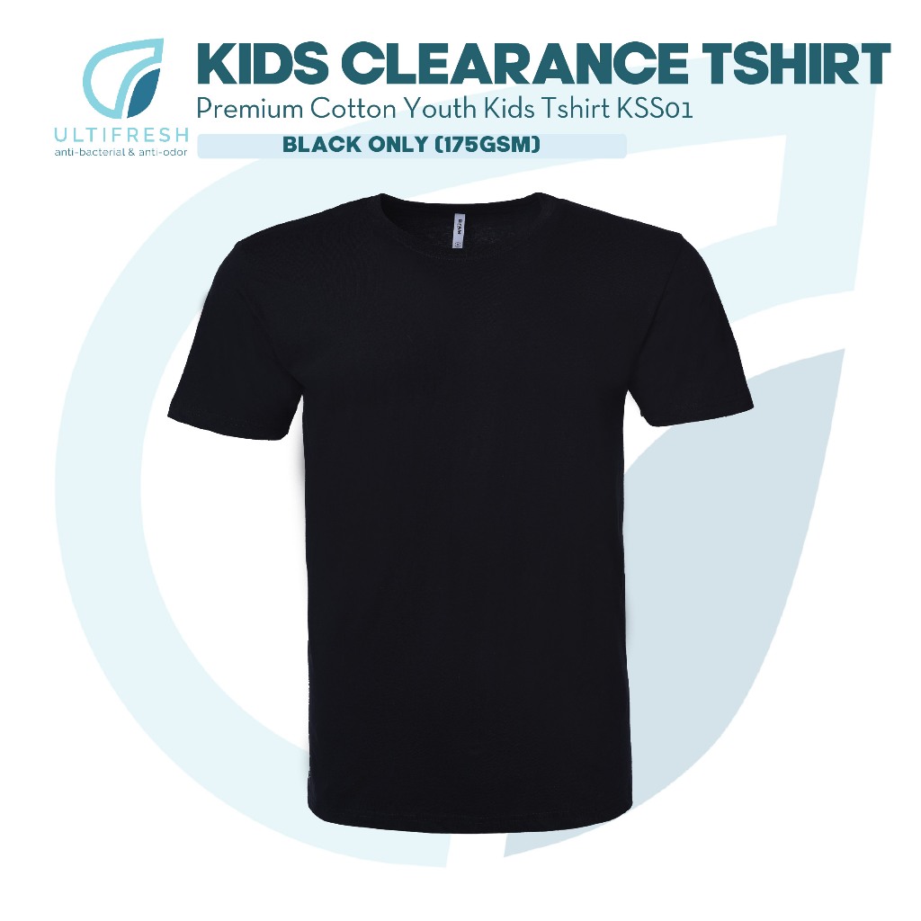 ULTIFRESH Clearance T Shirt Plain Kids Premium Cotton Tshirt Youth Baju ...