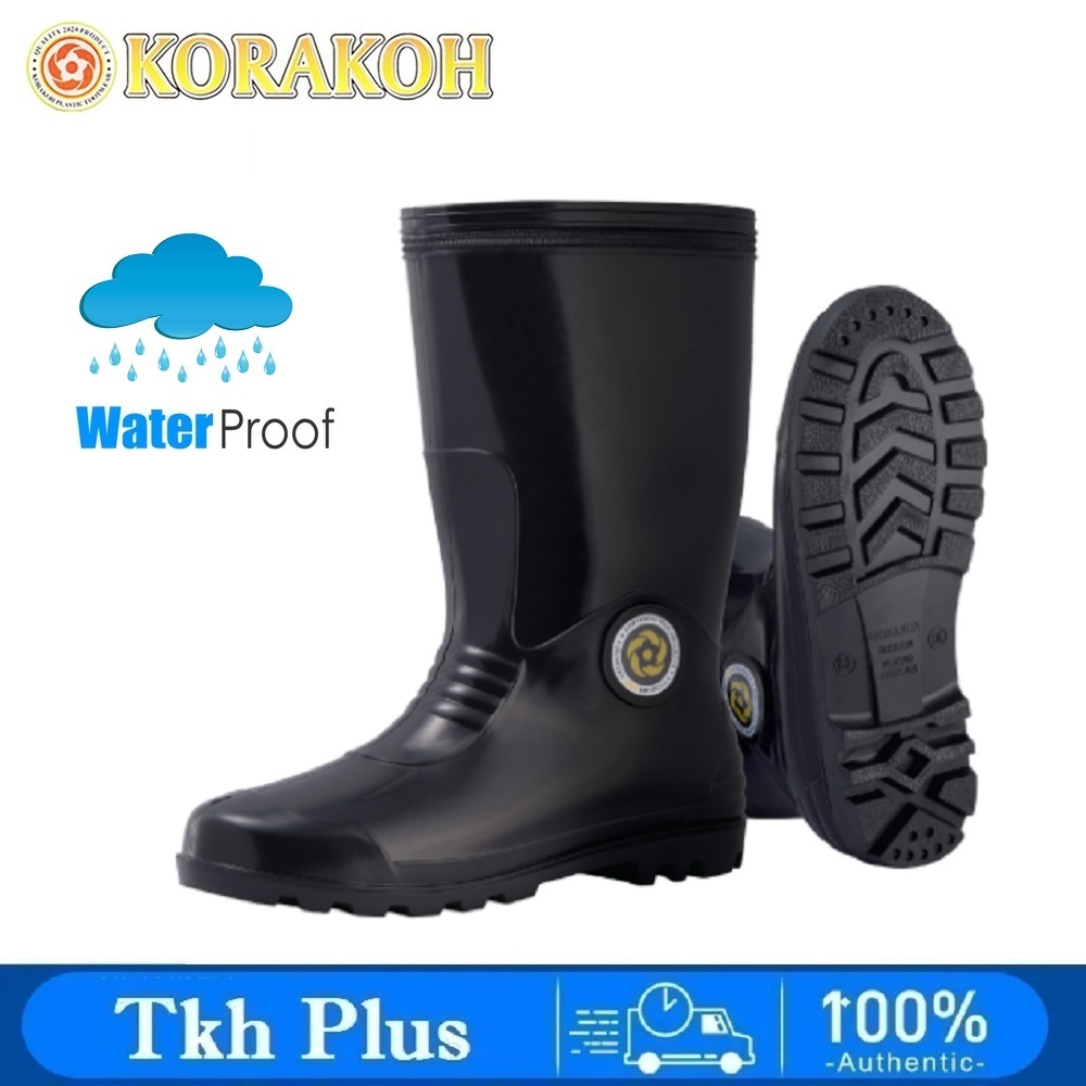 KORAKOH M6000# Black Rain Boots / Rubber Boot / Kasut Getah | Shopee Malaysia