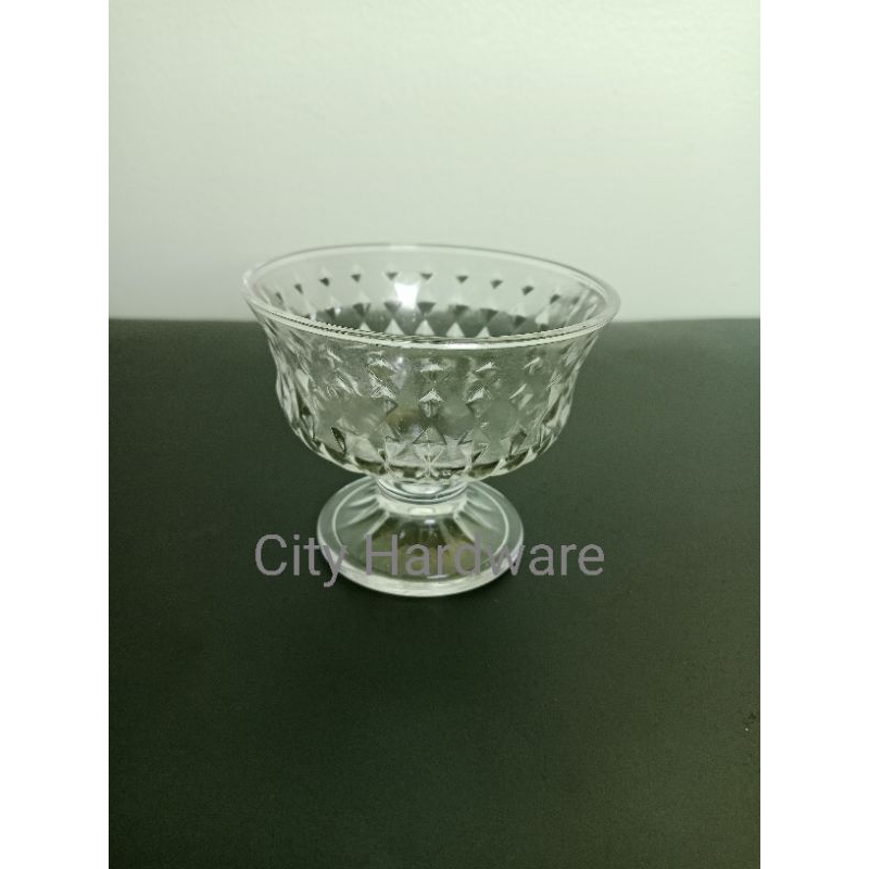 PIE RAT Diamond Design Footed Glass Cup for Ice Cream, Pudding Desert ...