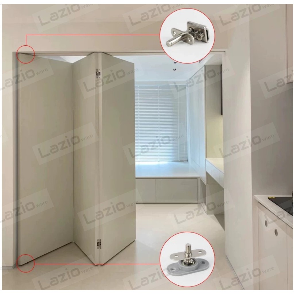 Sliding Folding Door Pivot Set Top and Bottom with housing | Shopee ...