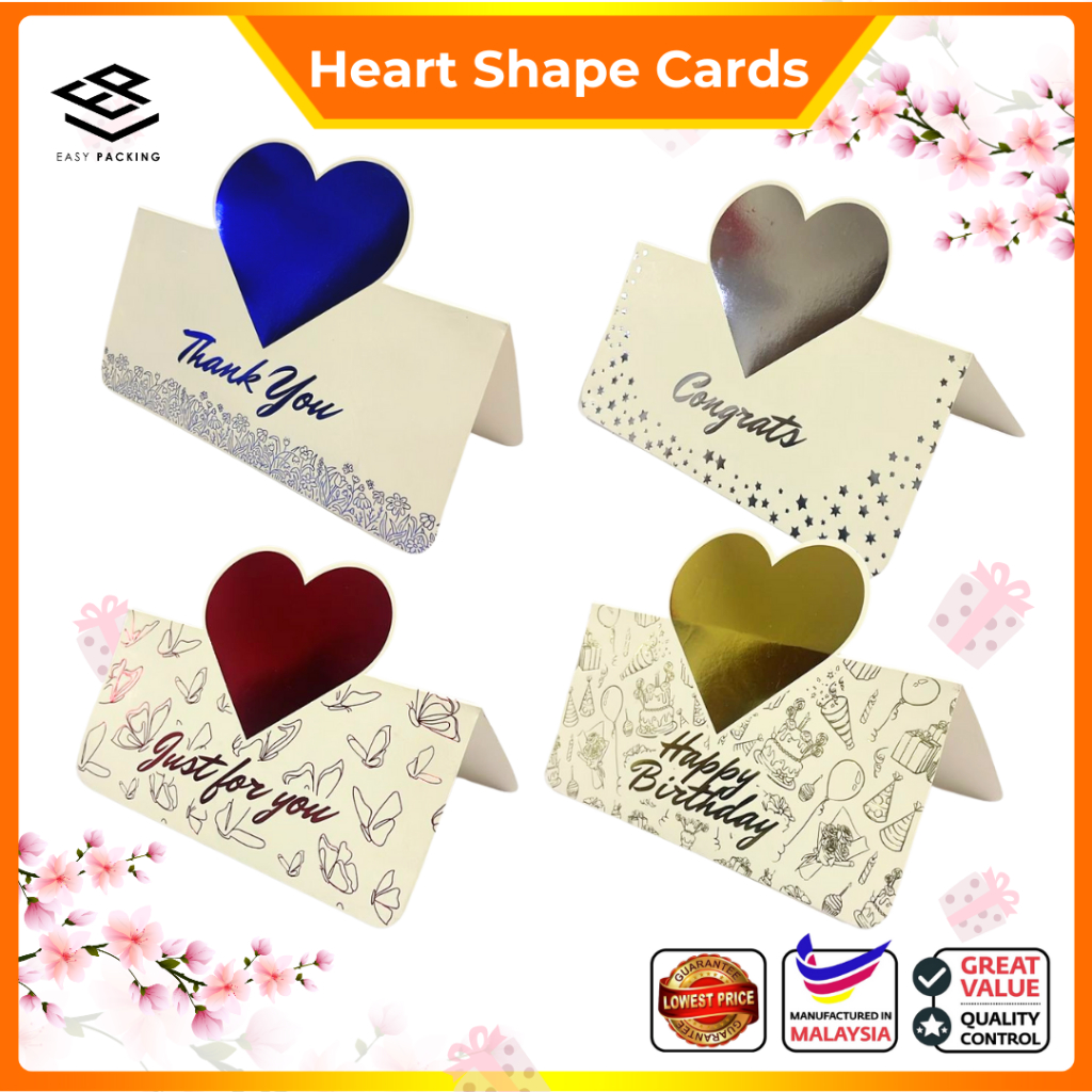 Gift Card Thank You Gift Simple Greetings Cards Gold Stamping Kad Ucapan Gift | Shopee Malaysia