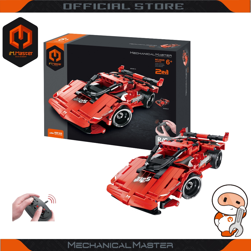 iM.Master Mechanical Master Block Sports Car - Red R/C+APP Control DIY ...
