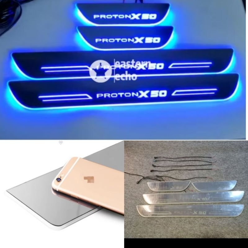 proton x50 x70 led door step moving scuff front rear car lampu pintu ...
