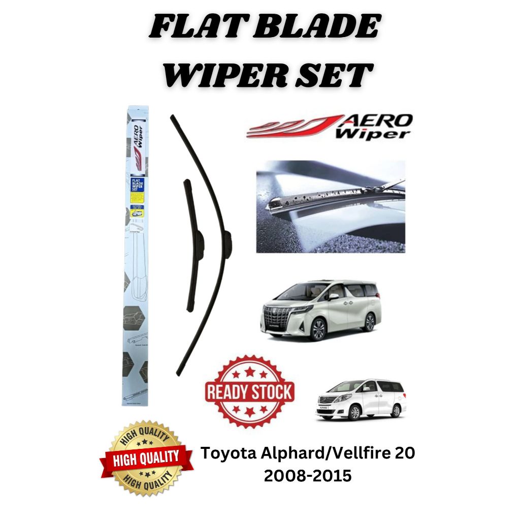 TOYOTA ALPHARD VELLFIRE 20 2008-2015 30" / 14" PREMIUM AERO WIPER FLAT ...