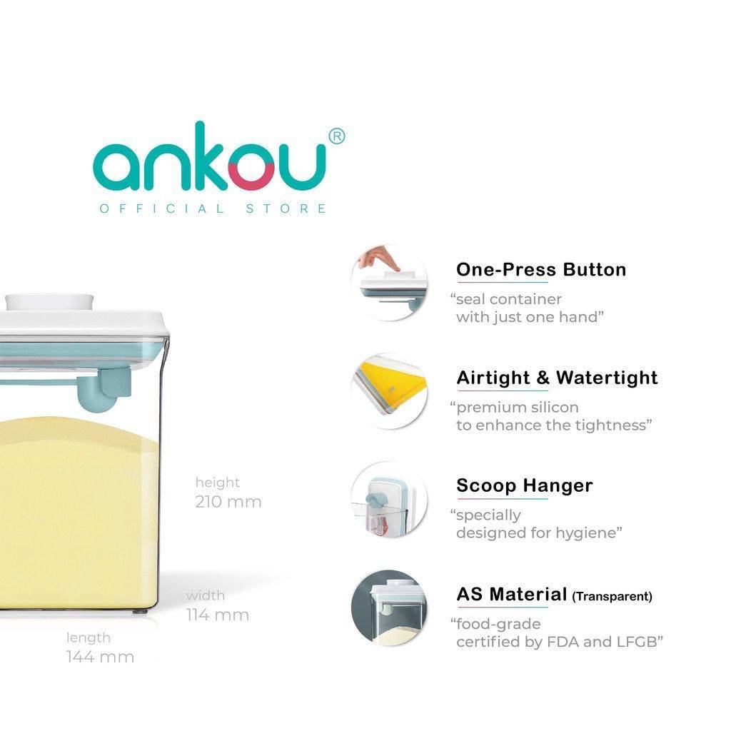 Ankou Air Tight Milk Powder Container With Scraper | Shopee Malaysia