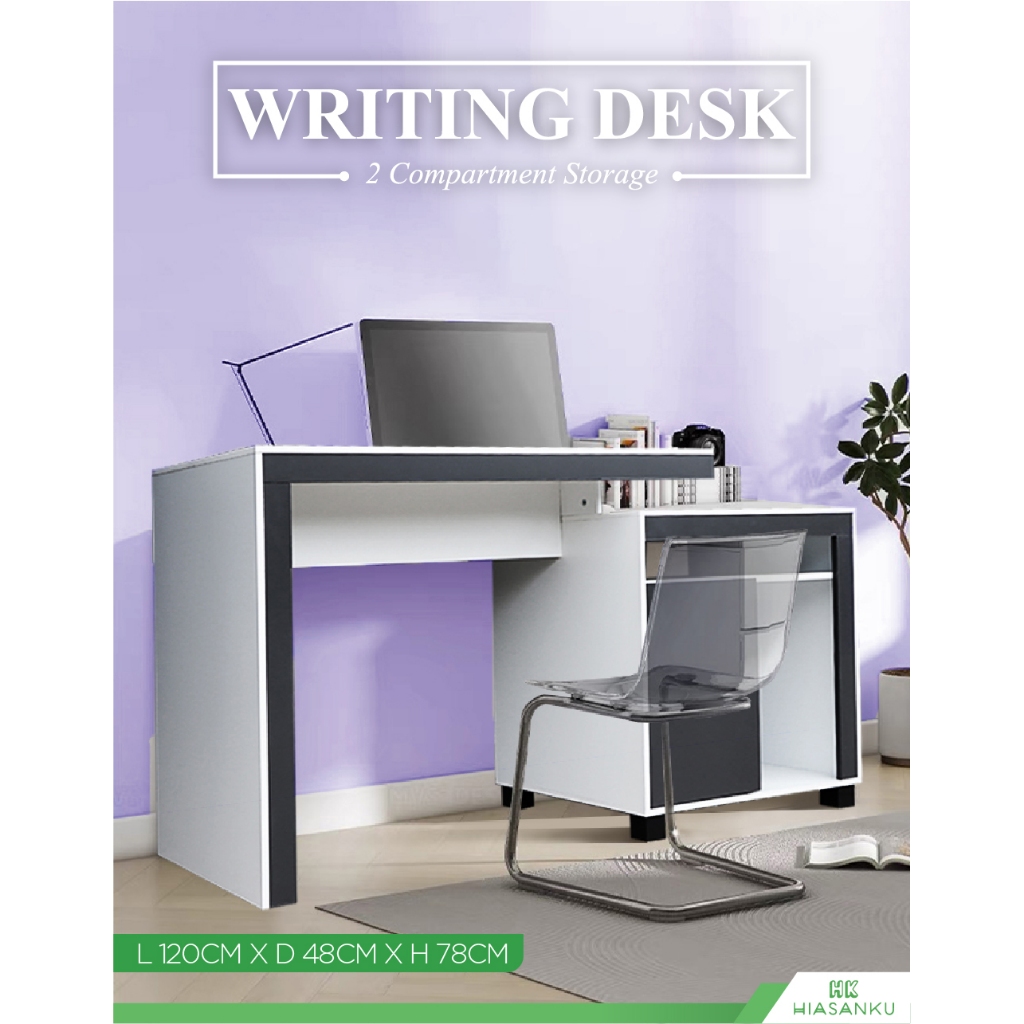 HK Writing Desk with 2 Compartment Storage with Door/OMBRE Series/Study ...