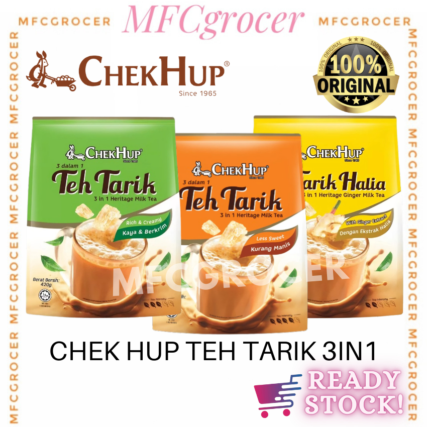 Chek Hup TEH TARIK 3 in 1 (Less Sweet / Ginger Extract / Rich & Creamy ...