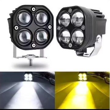 SET LENGKAP SPOTLIGHT LED PROJECTOR DIY PUTIH KUNING LOW BEAM HIGH BEAM ...