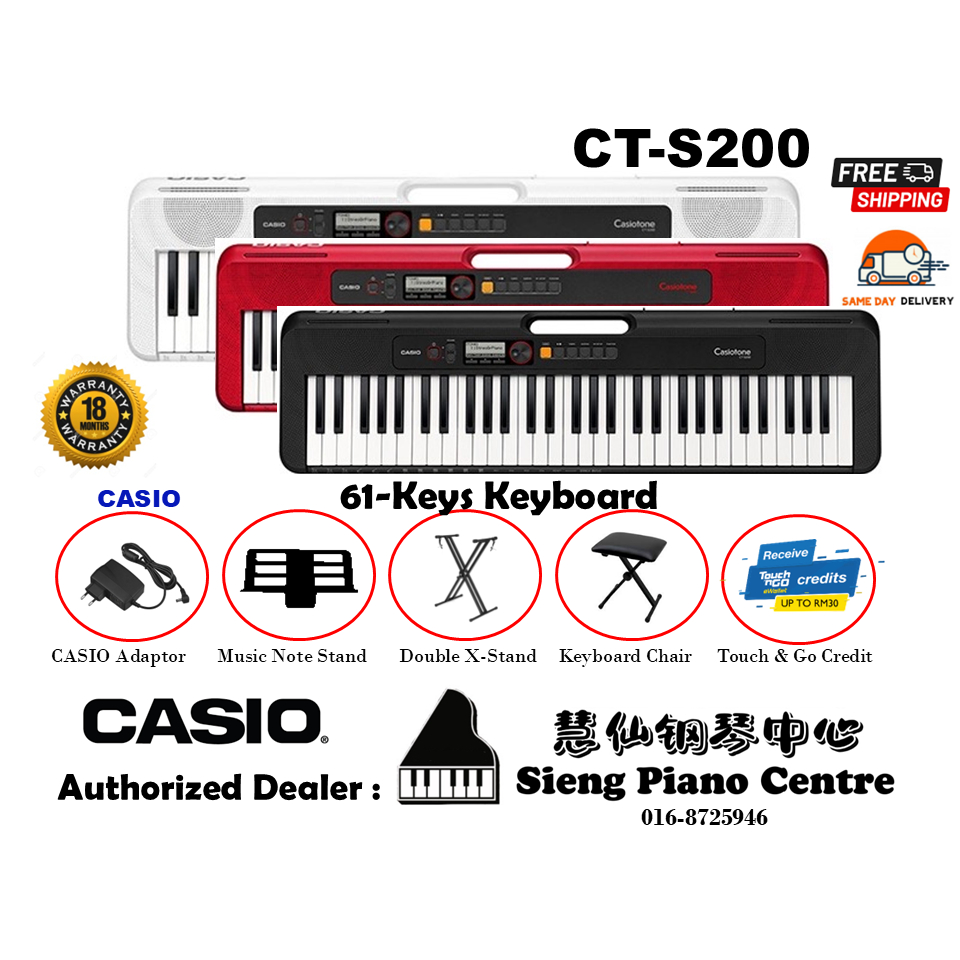 [Ready Stock] Casio CT-S200 61-keys keyboard (CTS200/ CT S200) | Shopee ...