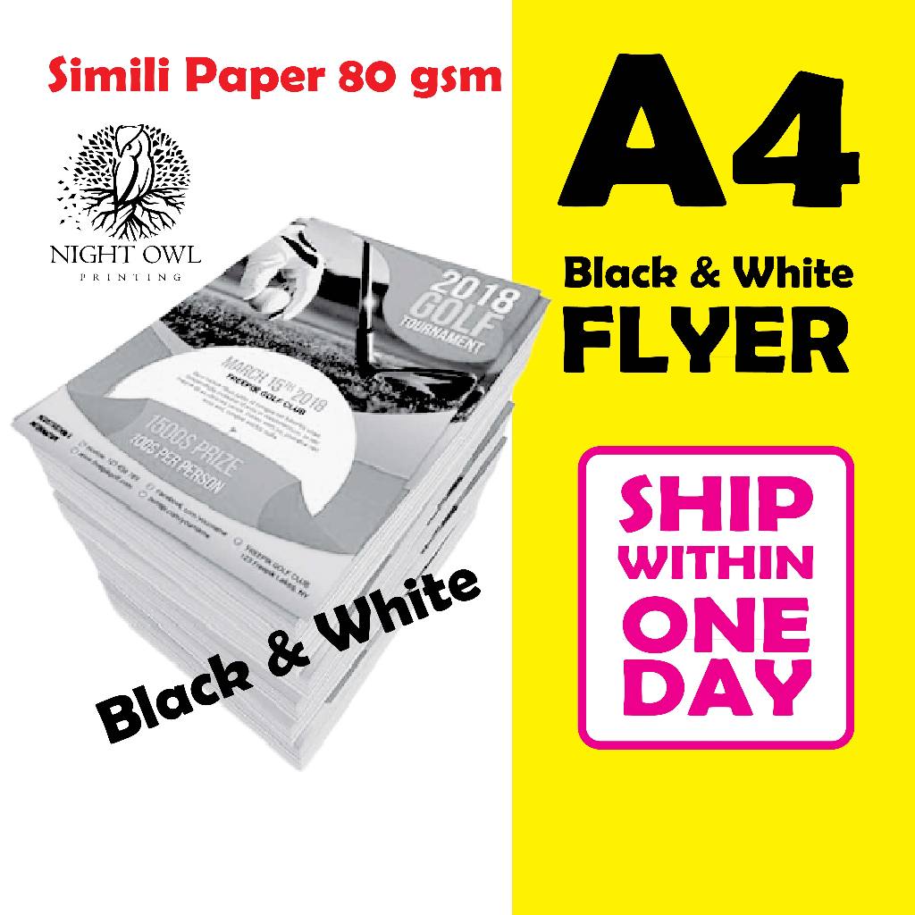 Black & White Flyer Printing A4 80gsm Simili Paper | Shopee Malaysia
