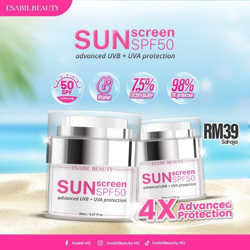ESABIL SUNSCREEN SPF50 20ML | Shopee Malaysia