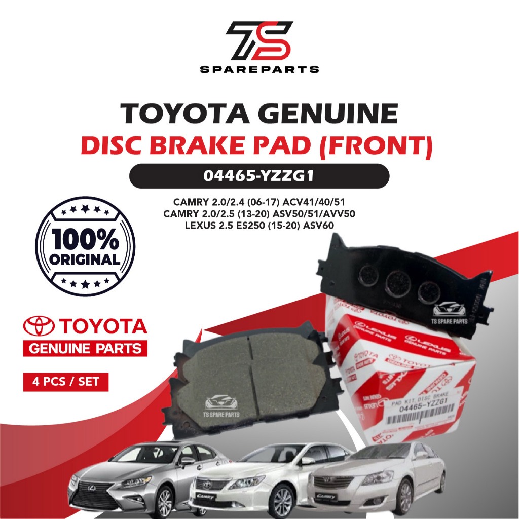 Toyota Front Disc Brake Pad 04465-YZZG1 Camry/Lexus ES250 ACV40/41/51 ...