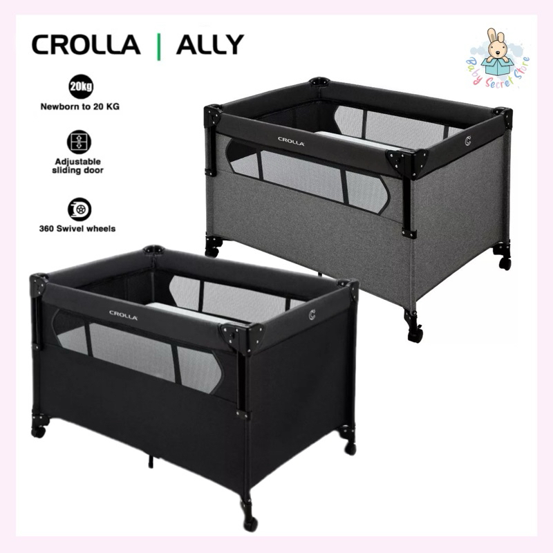 Crolla Ally Two Tone Foldable Baby Playpen with Sliding Door | Newborn ...