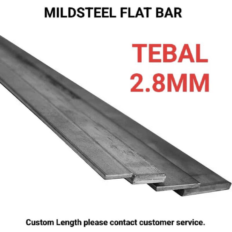 Tebal 2.8MM thk / Mild Steel Flat Bar (Besi) / MS FLAT BAR | Shopee ...