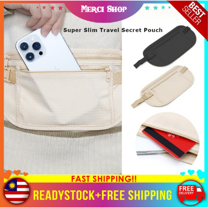 MS Invisible Travel Waist Pouch Passport Money Belt Bag Hidden Security ...