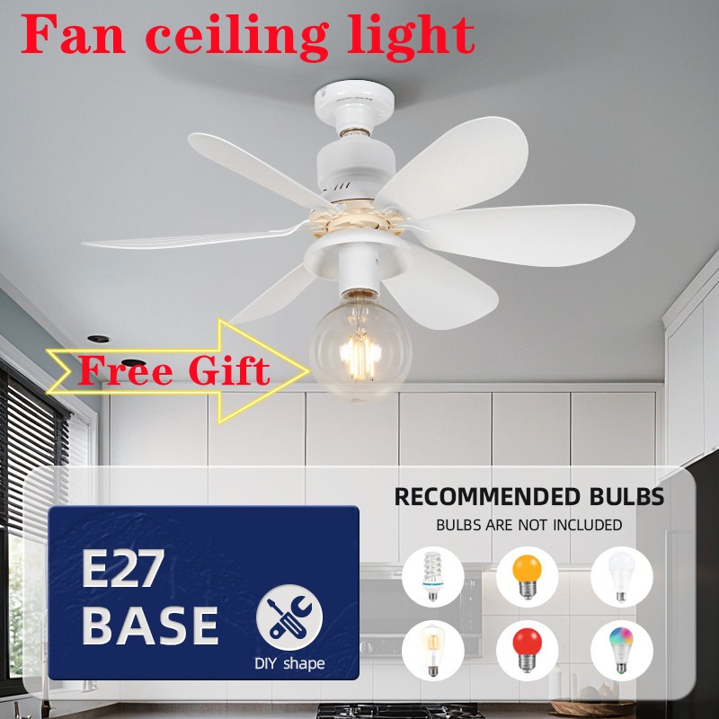 DIY LED 40W Ceiling Fan Light E27 with Remote Control for Dimming ...