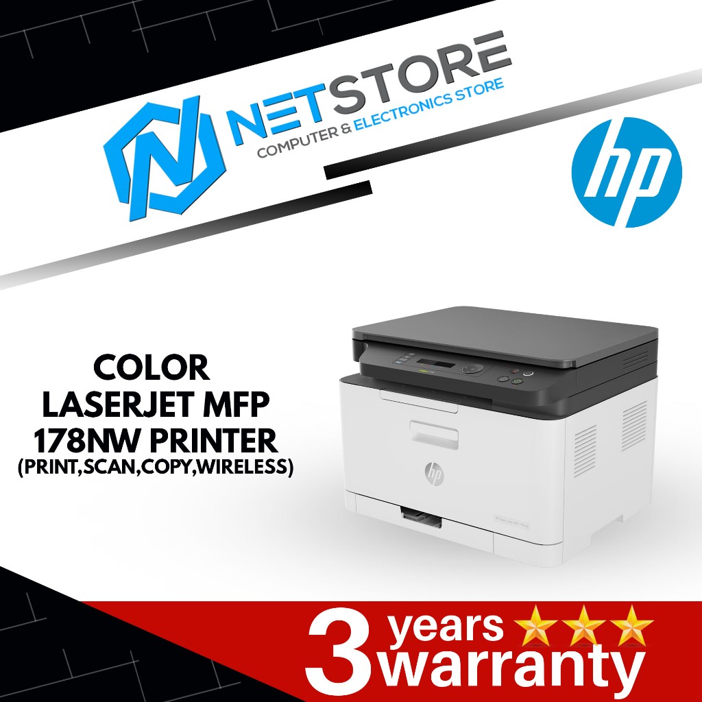 HP COLOR LASERJET MFP 178NW PRINTER - PRINT,SCAN,COPY,WIRELESS - 4ZB96A | Shopee Malaysia